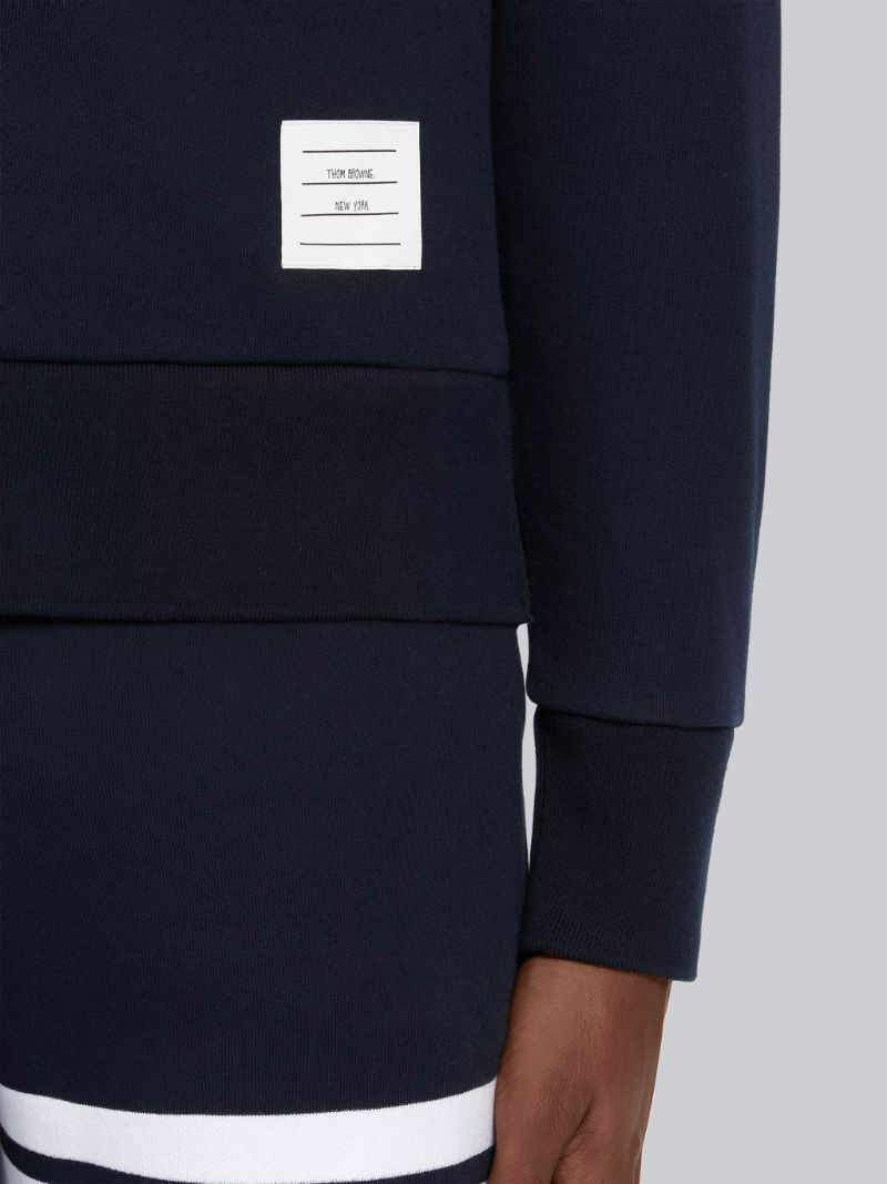 NAVY 4-BAR LOOPBACK JERSEY V-NECK CARDIGAN