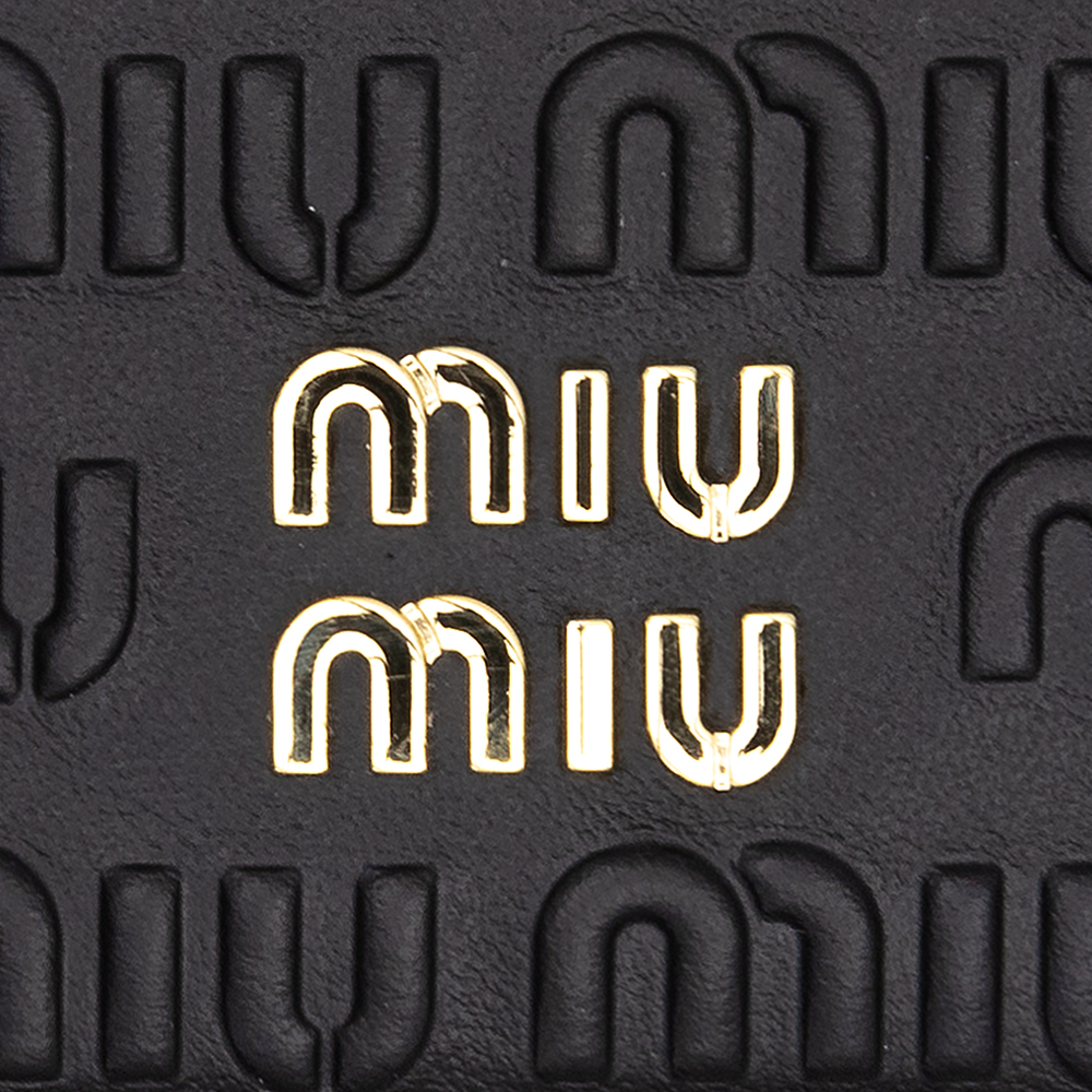 Embossed Leather Black Women's Card Wallet