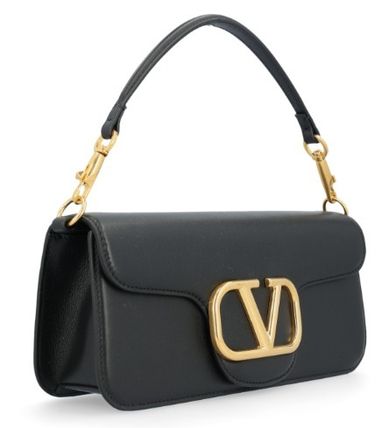 V logo shoulder bag - Black