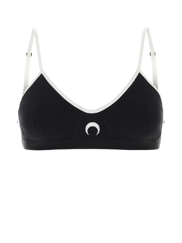 moon logo embroidered bra