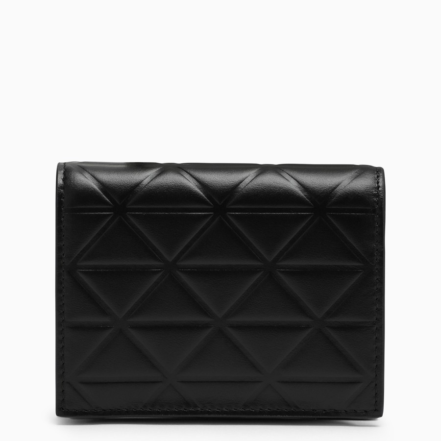 Prada Geometric Quilted Bifold Coin Wallet Black