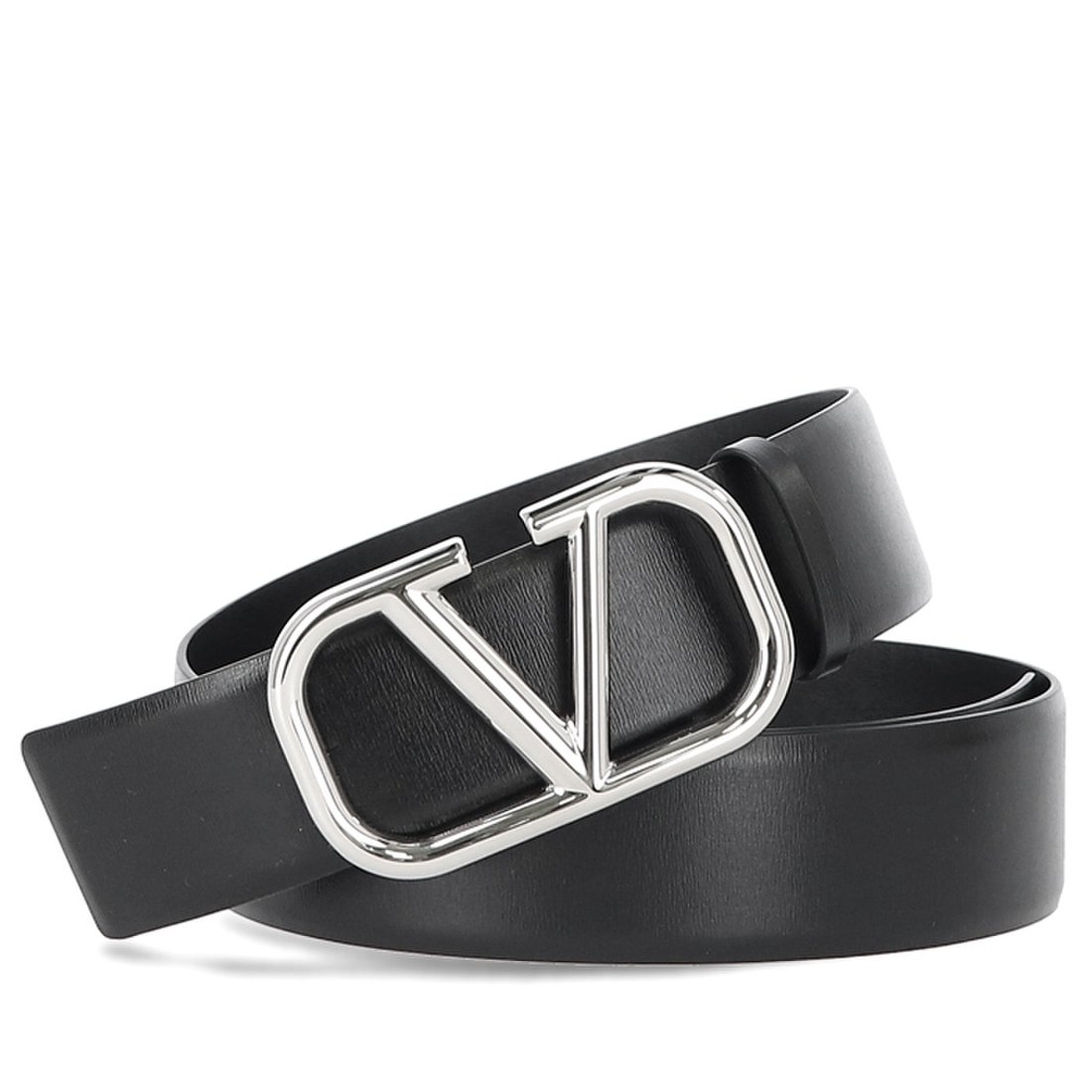 V logo signature belt BLACK
