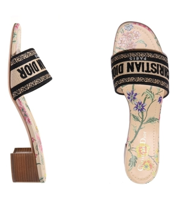 logo embroidered mule