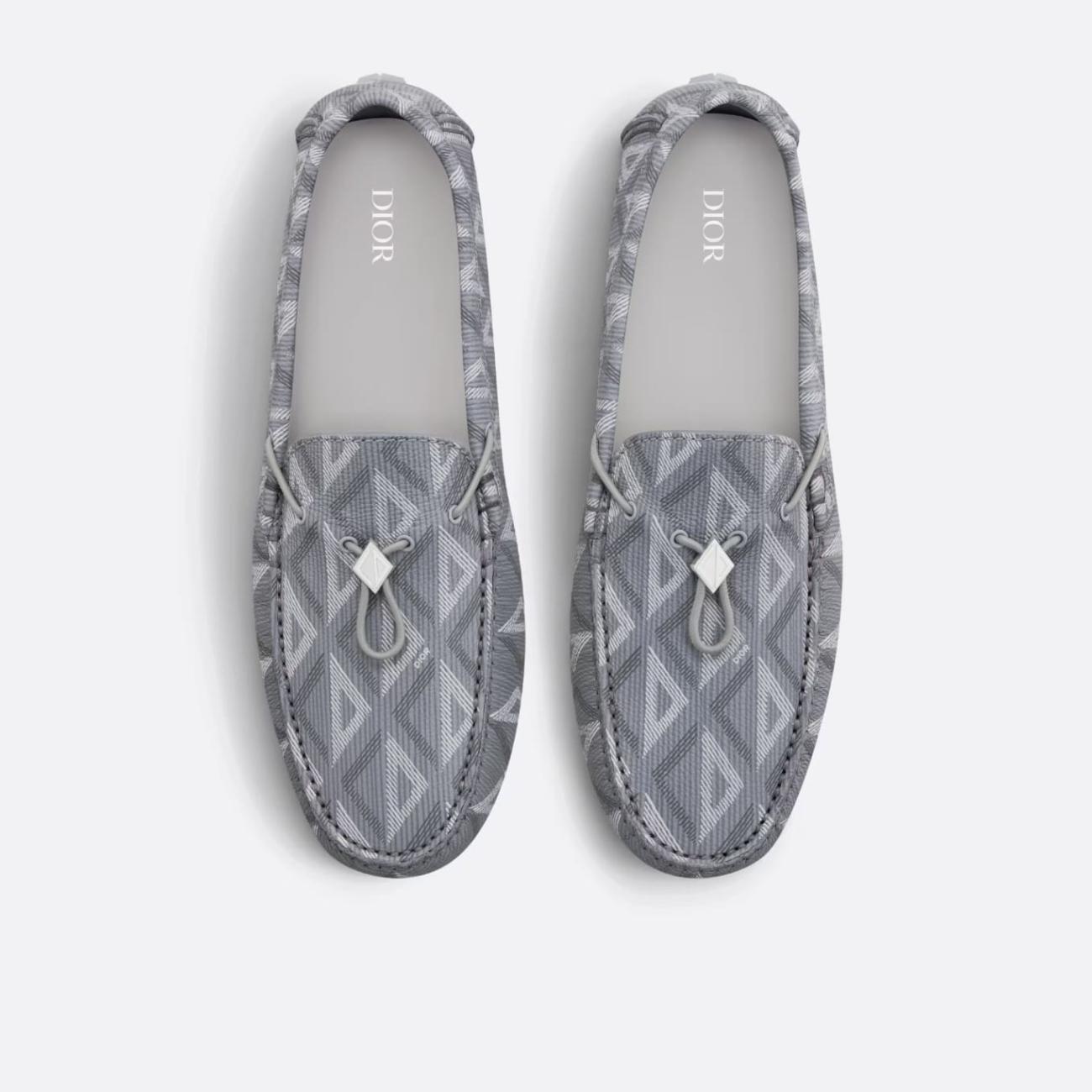 Dior CD Diamond motif grained leather loafers