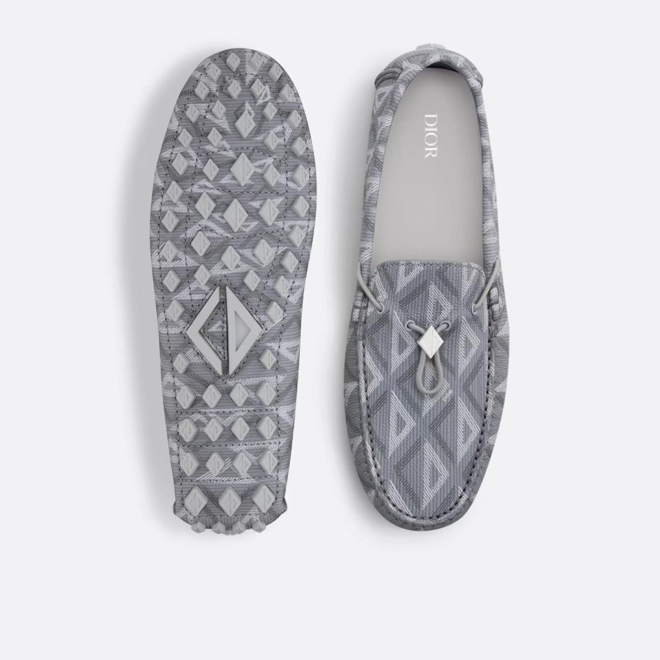Dior CD Diamond motif grained leather loafers