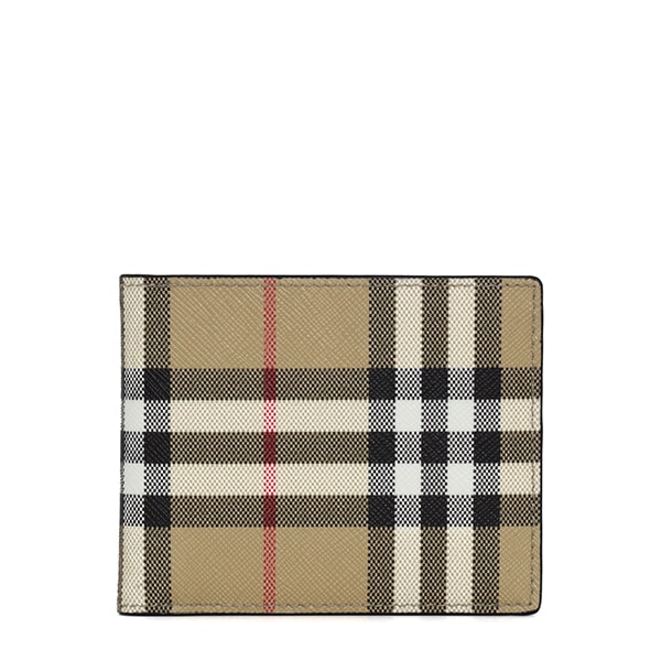beige vintage check wallet