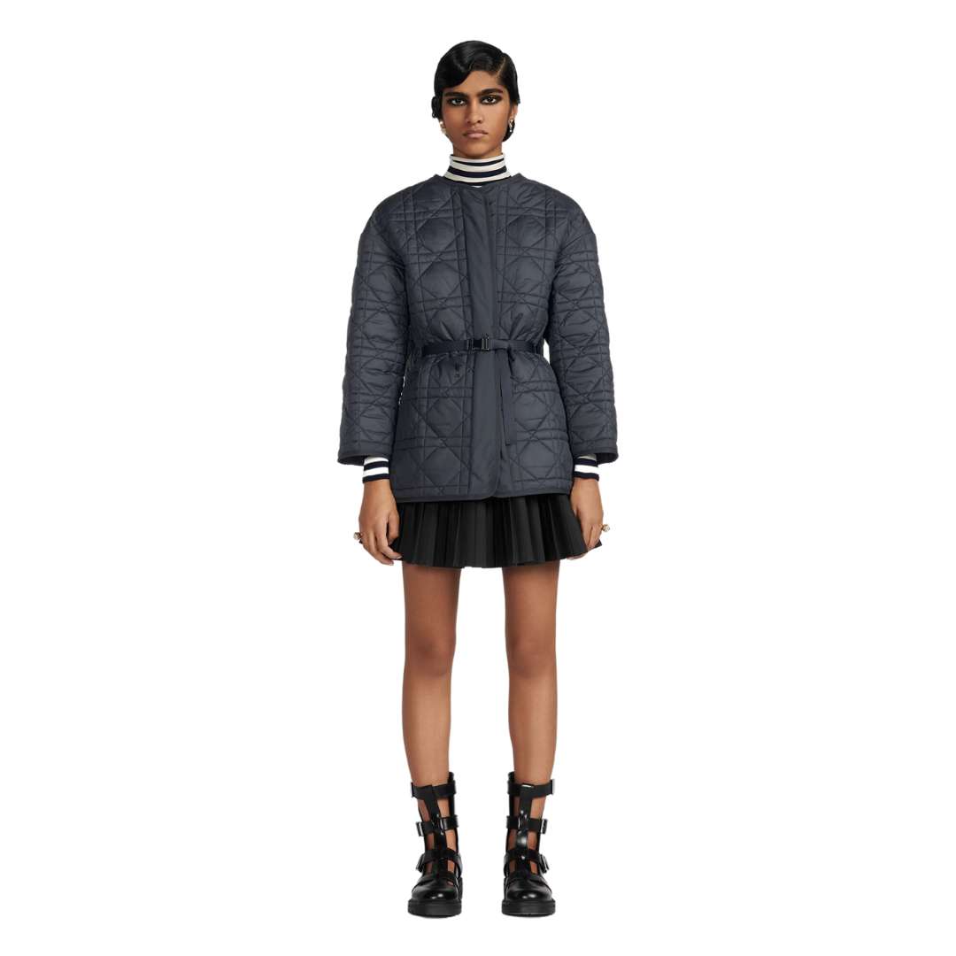 Macrocannage Belted Peacoat