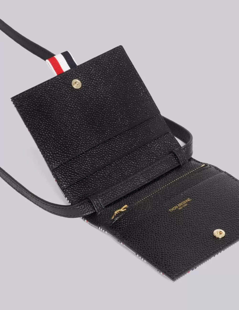 MEDIUM GREY MONOGRAM COATED CANVAS SHOULDER STRAP CARD HOLDER